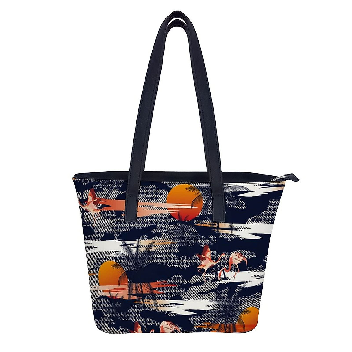 Glow Coconut Tree Women's Tote Bag PU Leather Shoulder Bag Handbags Purse For Work Shopping Travel