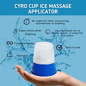Cryo Cup Ice Massage Therapy (Pack of 2) - MADE in USA - Revitalizing Facial Ice Roller, Face Roller Massager, Ideal for Skin Refreshment and Soothing, Ice Balls for Effective Face Massage Therapy