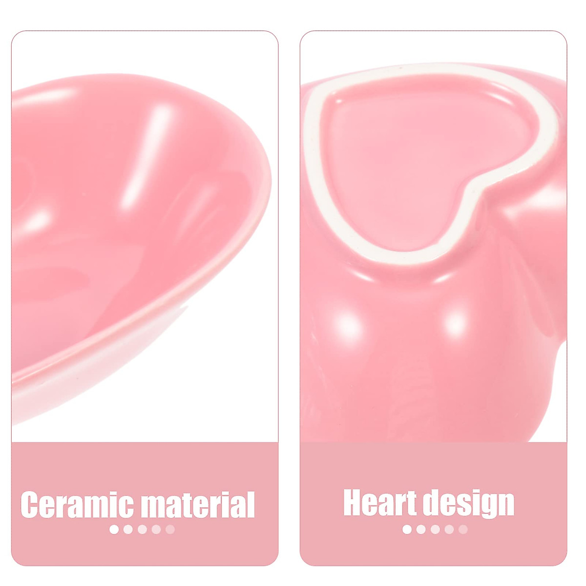 CALLARON 2Pcs Heart-Shaped Bowls Home Ceramic Bowl Dessert Bowl Salad Bowl Cute Heart Shaped Ceramic Bowl for Salad Soup Snack Dessert Best Kitchen Household Cooking Gifts