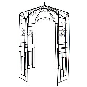 1. GO Steel Garden Arch, 8' High x 5'2" Wide, Garden Arbor for Various Climbing Plant, Outdoor Garden Lawn Backyard Gazebo