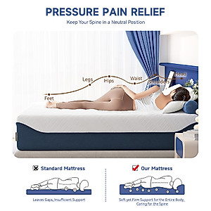 HEMERA King Mattress, 14 Inch Green Tea Cooling Gel Memory Foam Mattress King, Bed Mattress in a Box CertiPUR-US Certified, Supportive & Fiberglass Free, Washable Cover, Medium Firm, 80"*76"