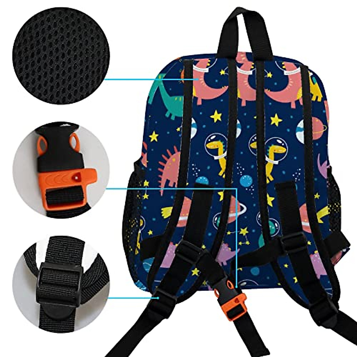 Dinosaurs Space with Planets Backpack Toddler Girls Boys Preschool School Bag Kids Casual Travel Daypack Bookbag Schoolbag for Primary Children Students