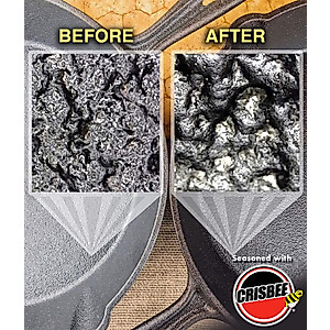 Crisbee Rub Cast Iron and Carbon Steel Seasoning - Family Made in USA - The Cast Iron Seasoning Oil & Conditioner Preferred by Experts - Maintain a Cleaner Non-Stick Skillet