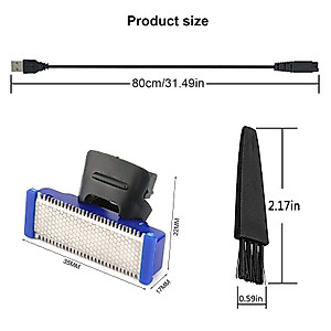 4PCS LinMei Solo Replacement Heads Compatible for 1st Generation Microtouch Solo Mens Shaver with Shaver Charging Cable for Electric Trimmer