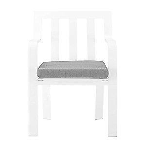 Modway Baxley Stackable Metal Patio Dining Armchair in White and Gray (Set of 2)