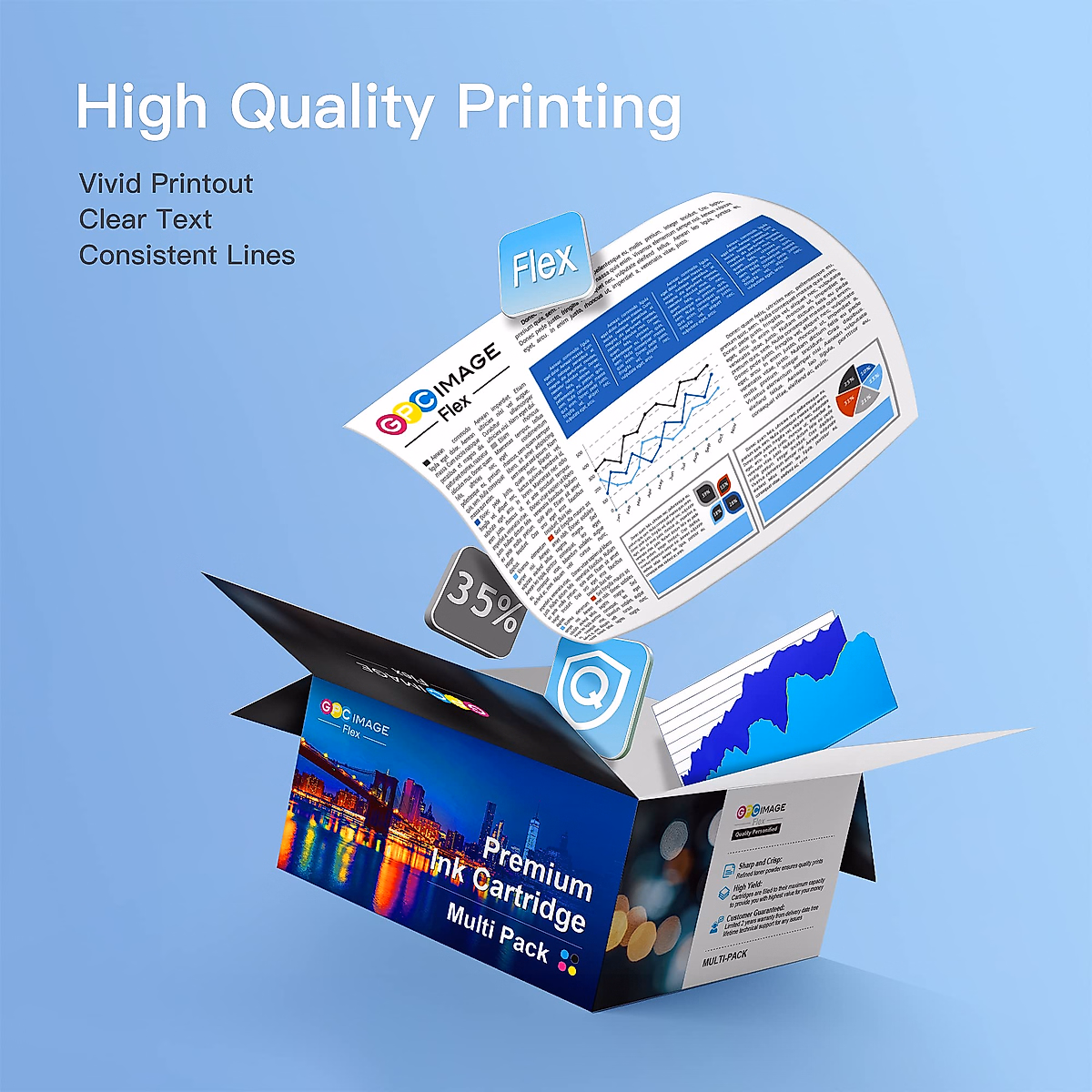 GPC Image Flex Compatible 564XL Ink Cartridge Replacement for HP 564XL 564 XL Compatible with DeskJet 3520 3522 Officejet 4620 Photosmart 5520 6510 6520 (Black Photo Black Cyan Magenta Yellow, 6 Pack)