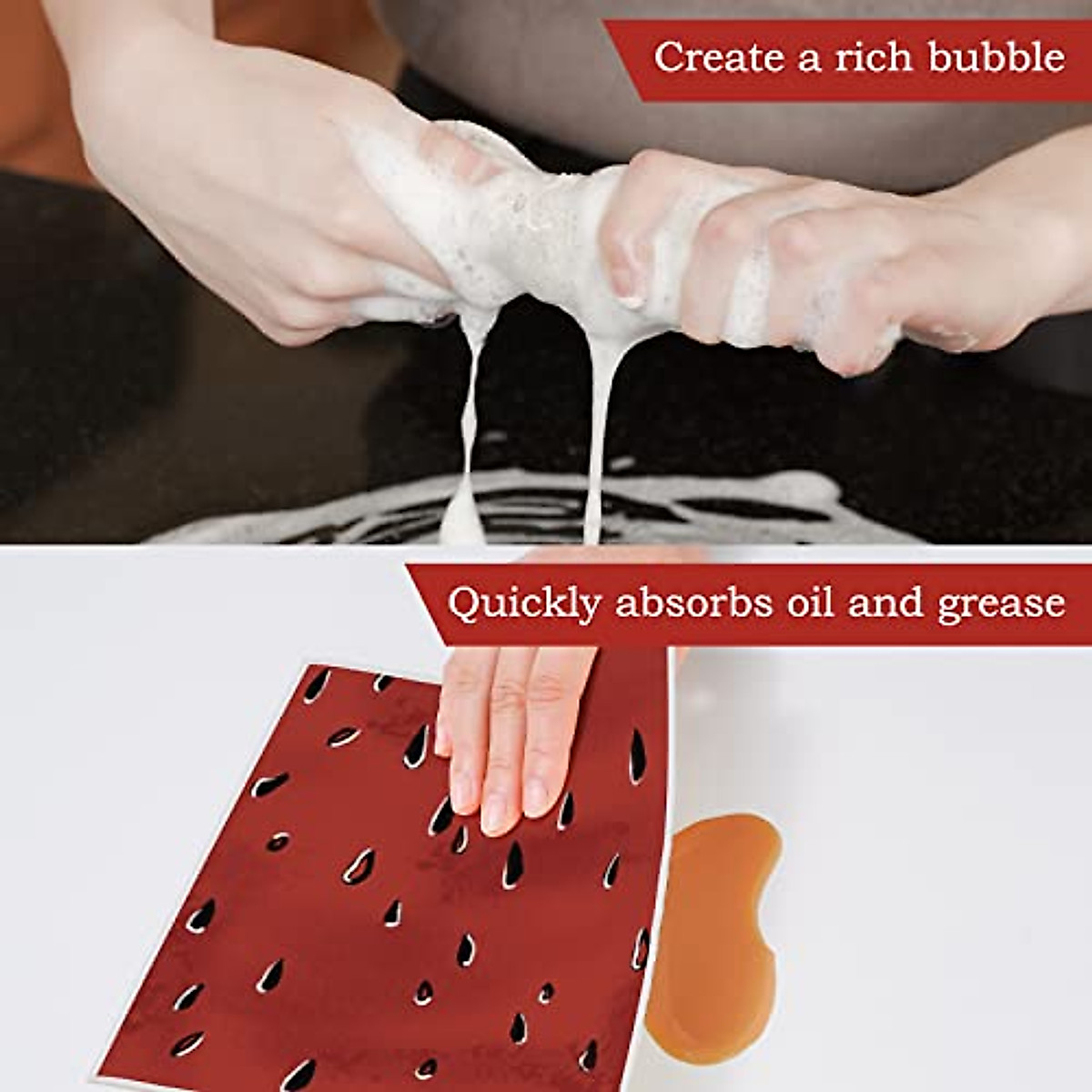 AnyDesign Watermelon Swedish Kitchen Dishcloth Summer Cotton Kitchen Towel Fruit Truck Dish Towels Reusable Absorbent Cleaning Dish Cloths for Housewarming Cleaning Wipes, 4Pcs, 7 x 8 Inch