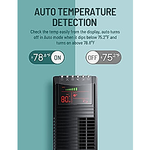 Mirdred Quiet Cooling Fan 3 Modes,Speed Settings, 12H Timer, LED Display with Auto Off,Black Portable Floor Bladeless Fan for Bedroom Living Rooms Office