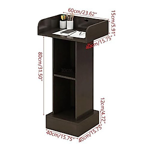 EESHHA Lectern Square Lectern Wooden Conference Table Standing Lectern with Open Storage Laptop Desk Teacher Podiums Simple Podium Stand