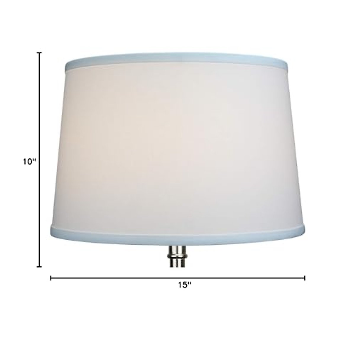 FenchelShades.com 13" Top Diameter x 15" Bottom Diameter x 10" Height Fabric Drum Lampshade Spider Attachment (Linen White)