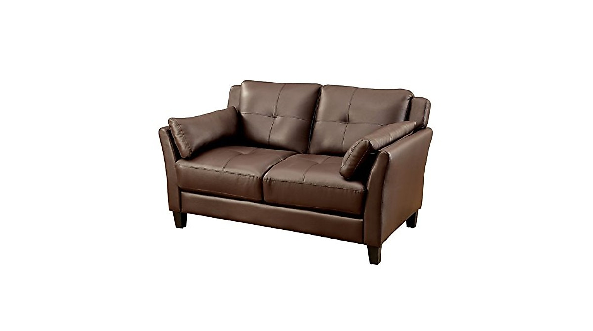 Tonia Faux Leather Sofa Set - Modern Brown 3-Piece Design