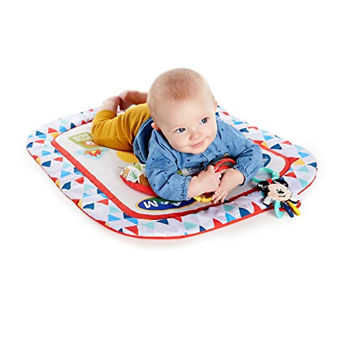 Disney Mickey Mouse Camping with Friends Tummy Time Prop Mat, Ages Newborn +