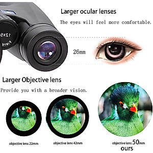 High Power 12x50 Binoculars Binocular for Adults with BAK4 Prism FMC Lens Fogproof & Waterproof Great for Bird Watching Travel Stargazing for Adult Bird Watching Outdoor Hun Monocular Telescope