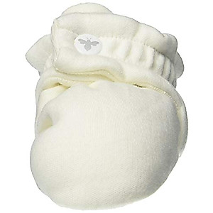 Burt's Bees Baby Baby Booties, Organic Cotton Adjustable Infant Shoes Slipper Sock, Eggshell White, 6-9 Months