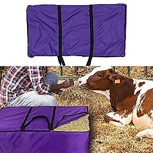YUPVM Hay Bale Storage Bag, Extra Large Tote Hay Bale Carry Bag, Foldable Portable Horse and Livestock Hay Bale Bags with Zipper Waterproof, Purple