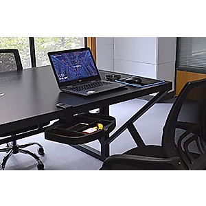 ApexDesk Clamp-On Under Desk 360-Degree Swivel Drawer - Perfect Office Storage Accessory For Your Existing Standing Desk (Clamp-On Desk Drawer - Black)