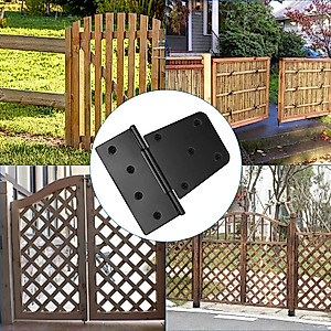 Heavy Duty Gate Hinges for Wooden Fences, 6 Pcs Fence Hinges, Black Shed Hinges, Iron Metal Barn Door Gates Hinges for Wood Shed Barn Door Wood Fence Gate Swing Door Hinges, with 54 Screws