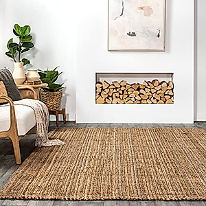 nuLOOM Ashli Handwoven Solid Jute Runner Rug, 2' 6" x 10', Natural
