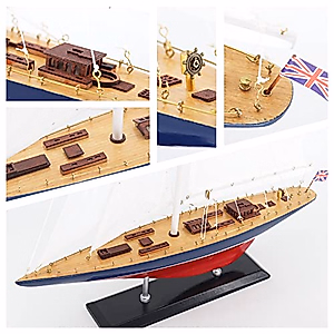 NAUTIMALL Wooden Sailboat Decor Ship Model 28" Endeavour America's Cup Scale Yacht Replica Nautical Home Accents