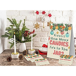 Christmas Gingerbread Baby Shower Decorations,Guess How Many,Baby Shower Game,Bridal Shower Candy,Christmas Baby Shower,Halloween Party Supplies,1 Sign & 50 Guess Cards-D9