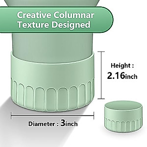 WUQID Creative Cylindrical Textured Silicone Boot for 30oz 40oz Stanley Water Bottles Tumbler Anti-Slip Bottom Sleeve Cover Bumper