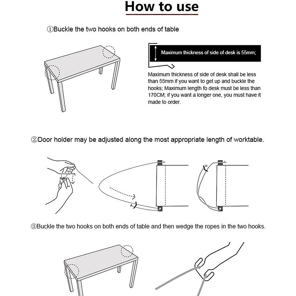 Office Foot Hammock Under Desk Footrest, Adjustable Desk Foot Rest Stand Replace Footstools for Home, Office Study and Relaxing, 1pc/Box Black