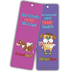 Kids Bookmarks Set (12 Pack)- Animal Silly Jokes Series 2 - Funny Hilarious Lion Sheep Laugh and Learn - Excellent Party Favors Teacher Classroom Reading Rewards and Incentive Gifts for Young Readers