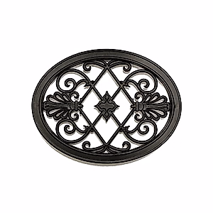 Nuvo Iron Decorative Insert for Fencing, Gates, Home, Garden - Oval, 13" X 17″, Black