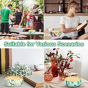 Citronella Candles Outdoor - Large 3 x 12oz Scented Candles, 3-Wick Natural Soy Wax Citronella Candles 240 Hours Long Lasting Burning for Home Patio Garden Camping Backyard, Summer Candle Gift