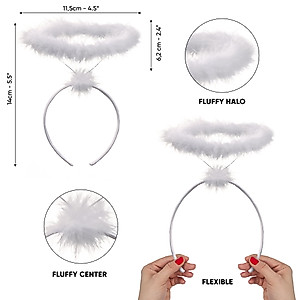 Cheerin Angel Halo and Devil Horns Headband - White and Red - Costume Accessories