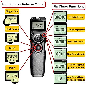Pixel Timer Shutter Release Remote Control TW283-DC2 Remote Release for Nikon Z7 Z7II Z6 Z6II Z5 D5600 D3300 D5000 D5100 D5200 D5300 D5500 D90 D7000 D7100 D7200 D7500 D780 D610 D750 P7700 P7800