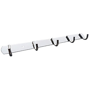 AOLZUNK Coat Rack Wall Mount, Heavy Duty, Stainless Steel Metal Coat Hook Rail for Coats Towel Robes Purse Hat Keys Mudroom Bathroom Entryway, Silver