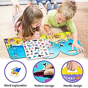 Stickers Book for Kids，3D Jelly Stickers，Reusable Stickers Book for Boys&Girls, 33pcs Reusable and Removable Stickers Kids Birthday Party Decorations for Wall Home Room