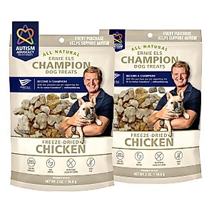 Ernie Els Premium Freeze Dried Chicken Treats for Dogs & Cats - Healthy, All-Natural Snacking, Training and Rewards, 2 Ounce (Pack of 2)