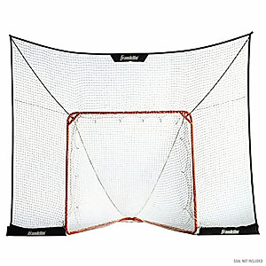 Franklin Sports Lacrosse Backstop Net - Lax Goal Extra Large Durable Net for Shooting Training + Practice - - 12' x 9', Black/Orange