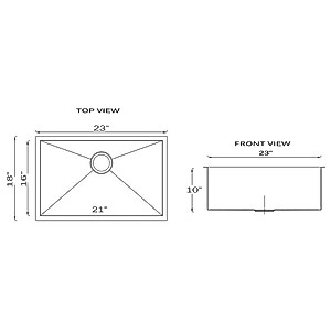Nantucket Sinks SR2318 23-Inch Small Radius Rectangle Stainless Steel Undermount Kitchen Sink