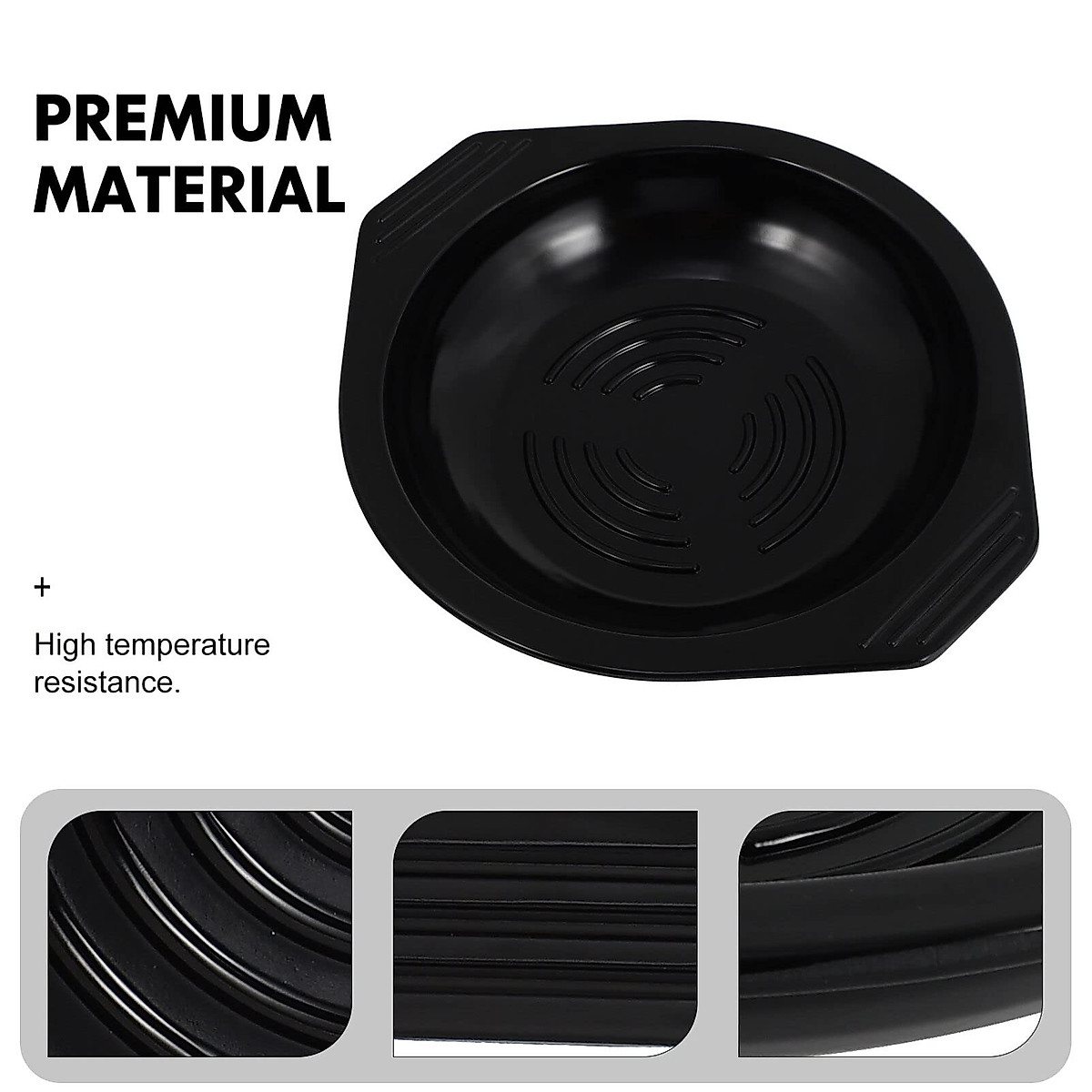 Hemoton Stone Bowl Trivet Bibimbap Bowl Tray Melamine Hot Pot Holder Mats for Korean Dolsot Soup Bowl Heat Resistant Pads Black