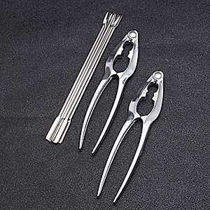 Household Tools Stainless Steel Set 8pcs Lobster Crackers and Picks Set Walnut Opener Crab Leg Tools Stainless Steel Seafood Crackers Forks Nut Set Zinc Alloy Household Tool Set