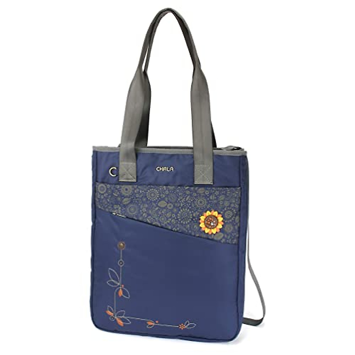 CHALA CV-Venture Zip-Around Tote - Sunflower - navy