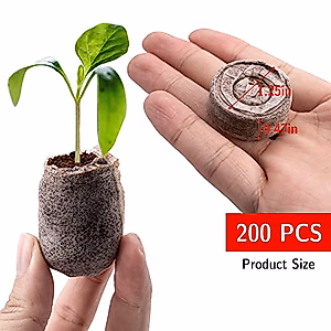 200 Pcs Peat Pellets Plant Starter,30MM Plant Starting Plugs,Fiber Soil Direct Plant Seeding Starters peat pellets for seedlings