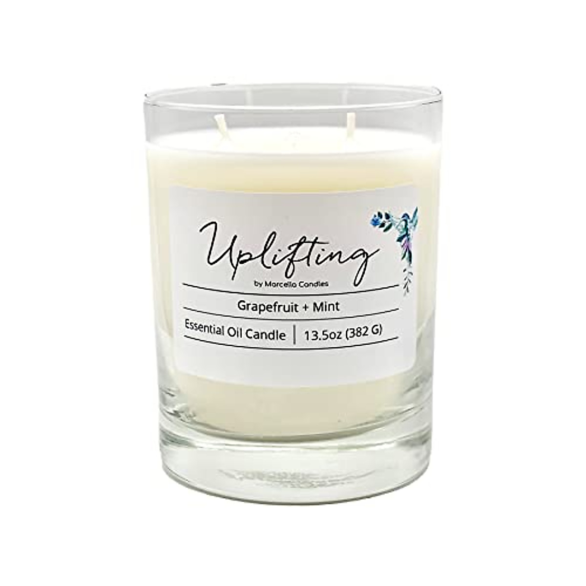 Marcella Candles Grapefruit Candle - Uplifting Grapefruit Mint Aromatherapy Candle, Hand-Poured Soy Wax Candle, 13oz Two Wick Non-Toxic Lavender 0