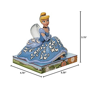 Enesco Jim Shore Disney Traditions Cinderella with Glass Slipper Figurine, 5.39 Inch, Multicolor
