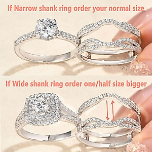 SHELOVES Womens 925 Sterling Silver Engagement Ring Enhancer Round White AAAAA CZ Infinity Wrap Guard Rings Sz 7