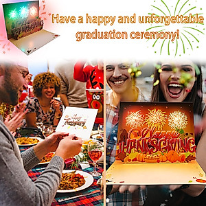 DTESL 3D Pop Up Thanksgiving Card with Light and Music, for All Occasion, Fall Card, Thanksgiving Card, Birthday Card, Fall Thank You Card, Happy Holiday Card, with Envelope