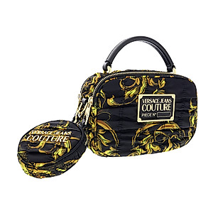 VERSACE JEANS COUTURE Black/Gold Small Nylon Shoulder Bag with Coin Purse for womens