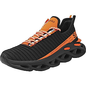 Ahico Women's Walking Shoes Running Lightweight Slip on Women Fashion Sneakers Stylish Breathable Comfortable Footwear Black 8