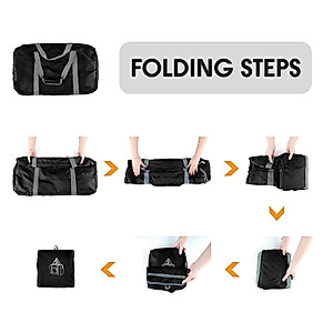 28" Foldable Duffle Bag 80L for Travel Gym Sports Lightweight Luggage Duffel By WANDF (28 inches (80 Liter), Black 28'')