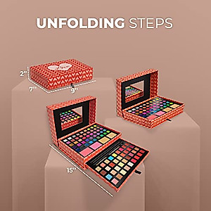 Makeup Kits for Teens - 2-Tier Love Make Up Gift Set and Eyeshadow Palette for Teen Girls and Juniors -Variety Shade Array - Full Starter Kit for Beginners or Pros by Toysical