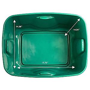 HOMZ 18 Gallon Stackable and Nestable Heavy Duty Plastic Holiday Storage Container with 4 Way Handles for Organizing, Green/Red, (4 Pack)