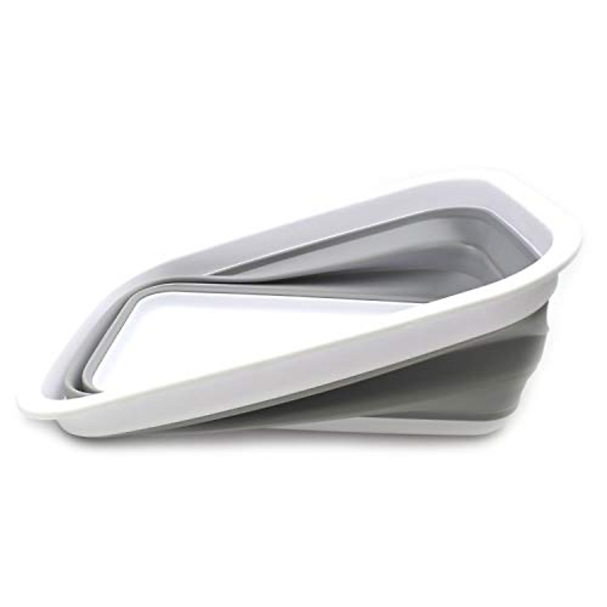 SAMMART 9.2L (2.37Gallon) Collapsible Tub - Portable Outdoor Picnic Basket/Crater - Foldable Shopping Bag - Space Saving Storage Container (M, Gray)